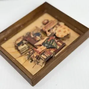 Wall Decor | Vintage 3d Paper Tole Shadow Box Wall Art Girl In Kitchen ...